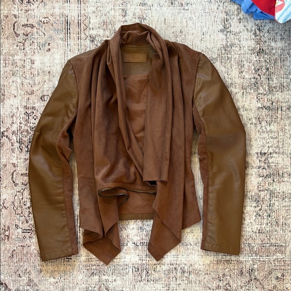 Blank NYC | Jackets & Coats | Blank Nyc Brown Leather Look Waterfall ...